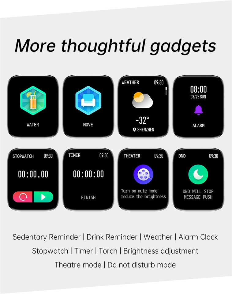 Full Touch Screen Smartwatch Women Men Smart Watch Bluetooth Call for ...