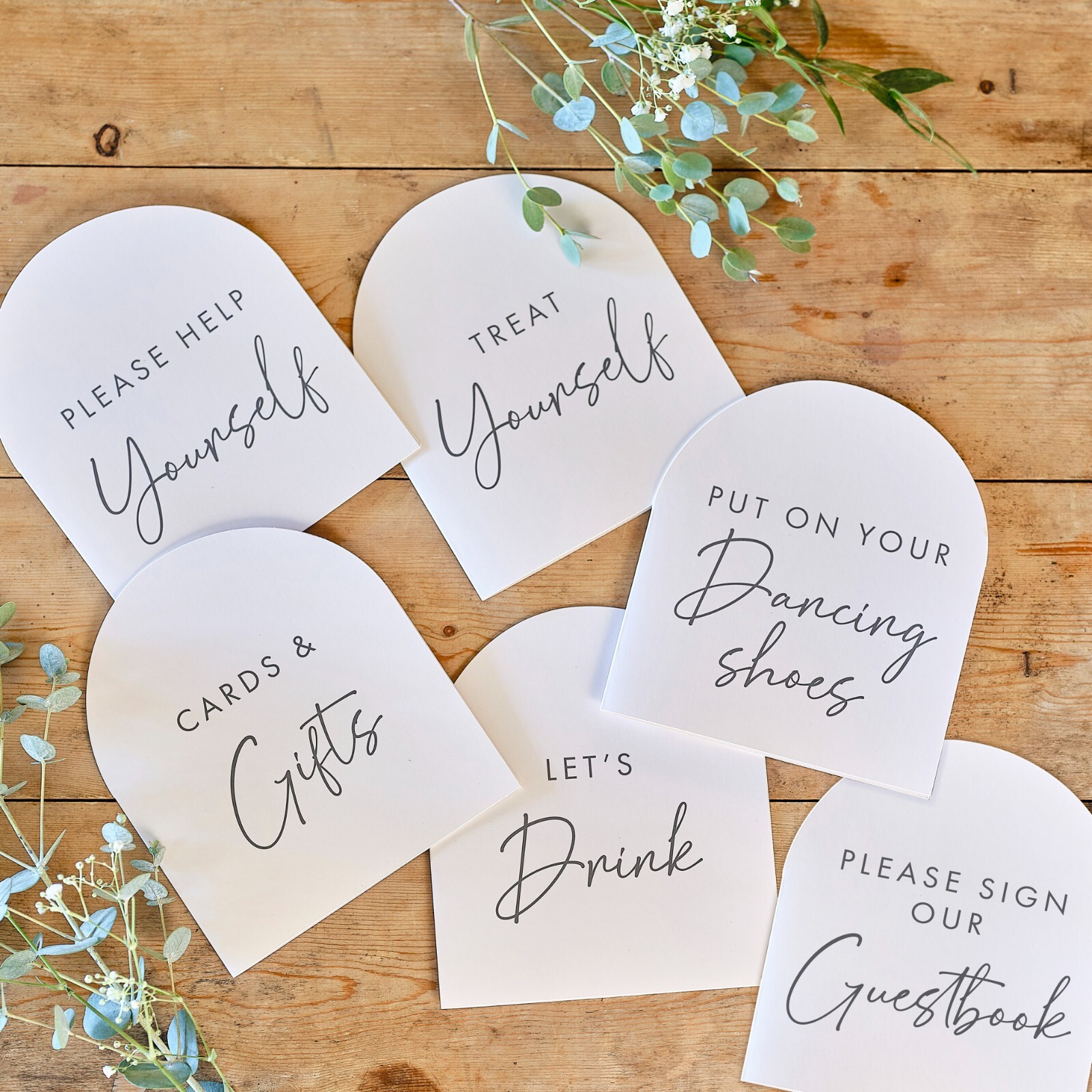 Wedding Venue Signs - pack of 6 card signs | eBay