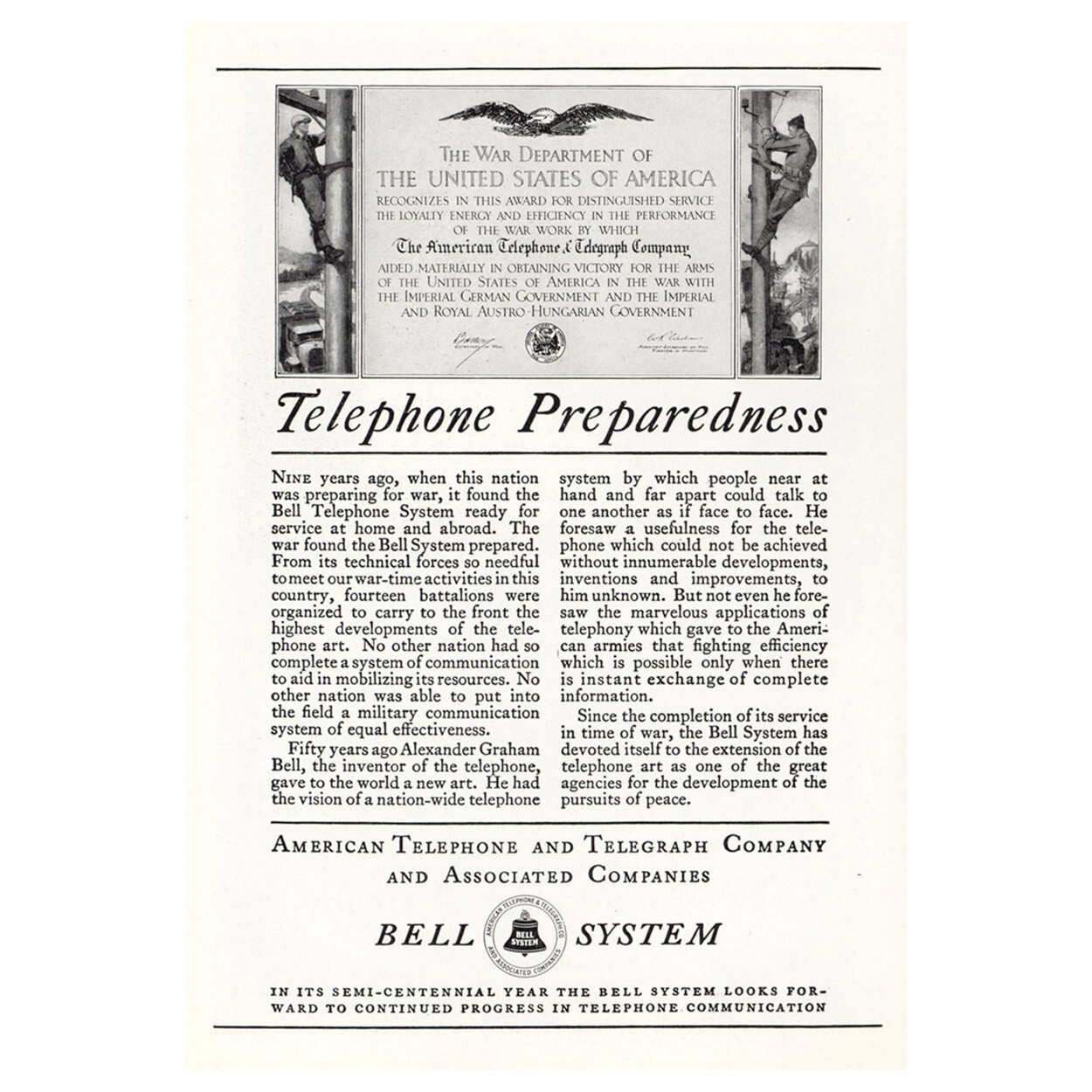 1926 Bell System: Telephone Preparedness Vintage Print Ad | eBay