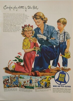 1949 vintage Blue Bell print ad. Post World War II. | eBay