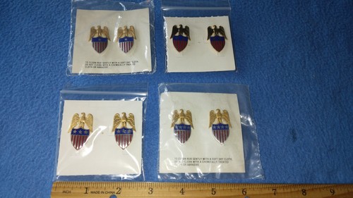 4 - DIFFERENT PAIRS OF US Army Aide to General 1,2,3,4, STAR PIN SETS ...
