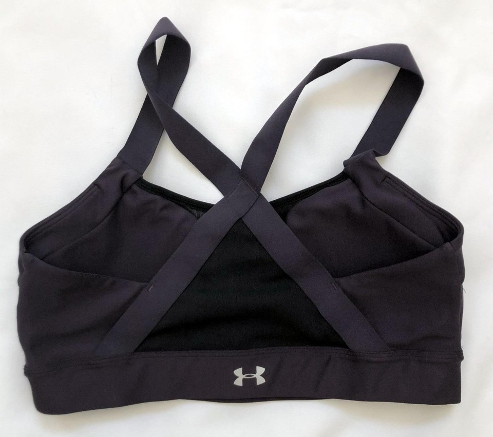 Under Armor ~ Purple / Black ~ Cross Back Sports Bra ~ Size Medium | eBay