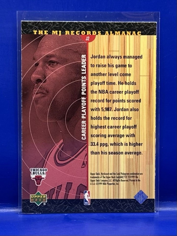 1999 Upper Deck Hardcourt #J2 Michael Jordan Chicago Bulls MVP HOF UNC ...