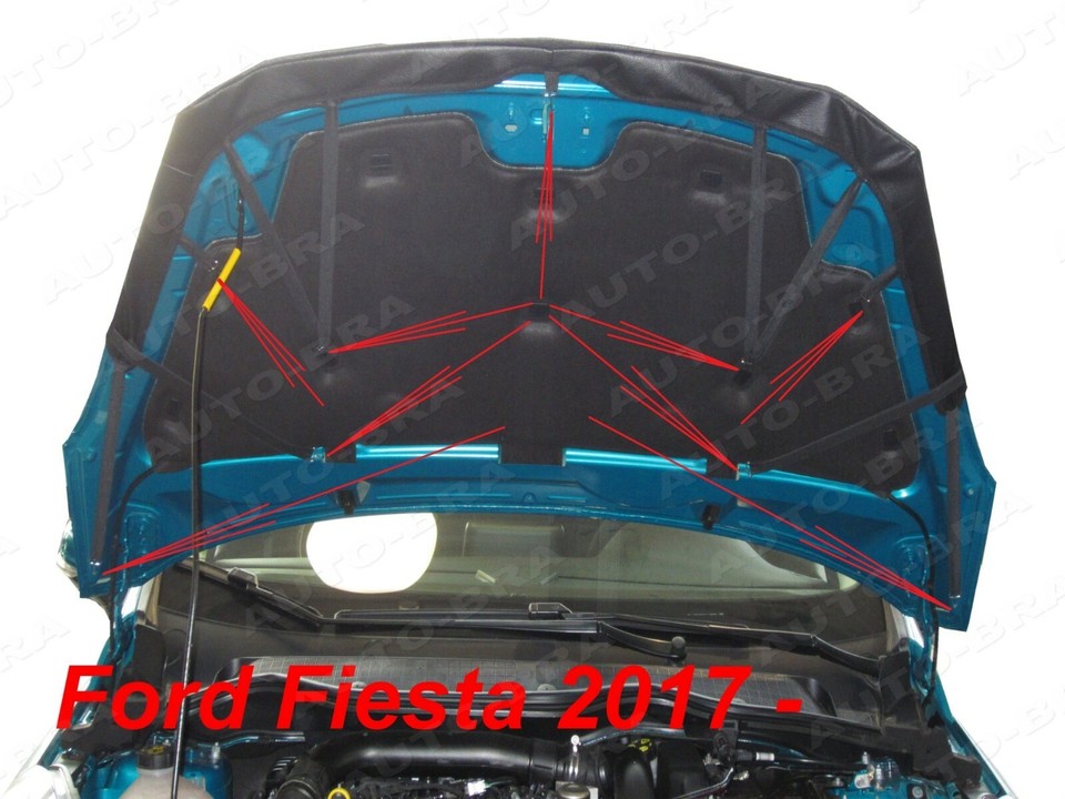 CARBON LOOK CAR HOOD BRA fits FORD FIESTA Mk7 since 2017 NOSE FRONT END ...