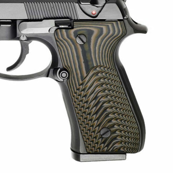 Beretta 92 96 Full Size Slim G10 Grips Brown Tan Wave Texture Cool Hand ...