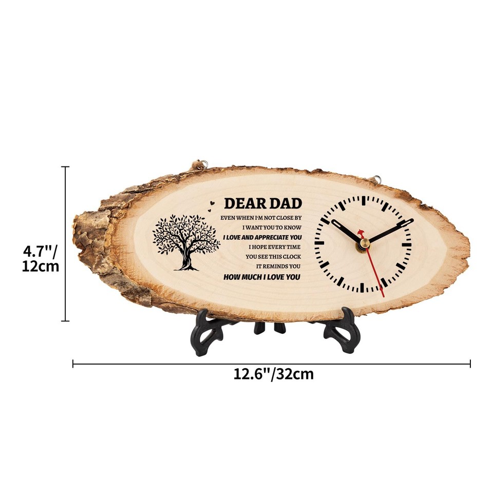 Wooden Dad Clock Gift Birthday Gift for Dad from Daughter Son Father’s ...
