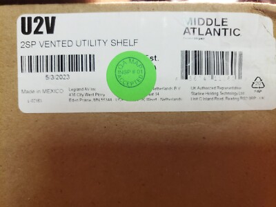 Middle Atlantic U2V Vented 2U Universal 2RU 2-Space Rackshelf / Rack ...