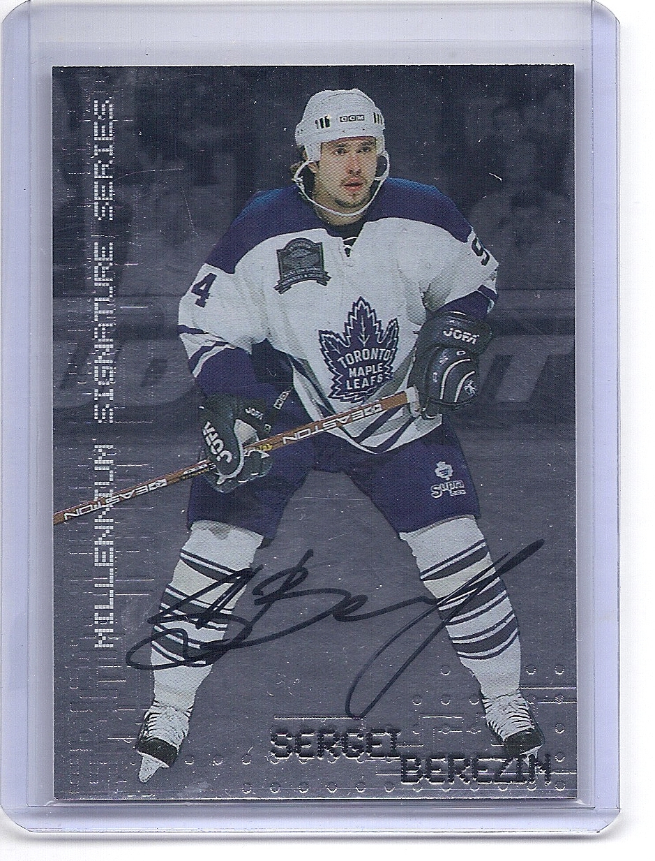 99-00 1999-00 BE A PLAYER MILLENNIUM SERGEI BEREZIN AUTOGRAPH 232 MAPLE ...