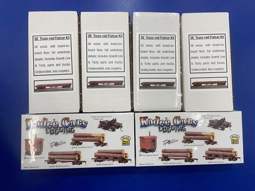 6pc KADEE & JV MODELS Rolling Lot Unassembled NIB 4 Flat car & 2 ...