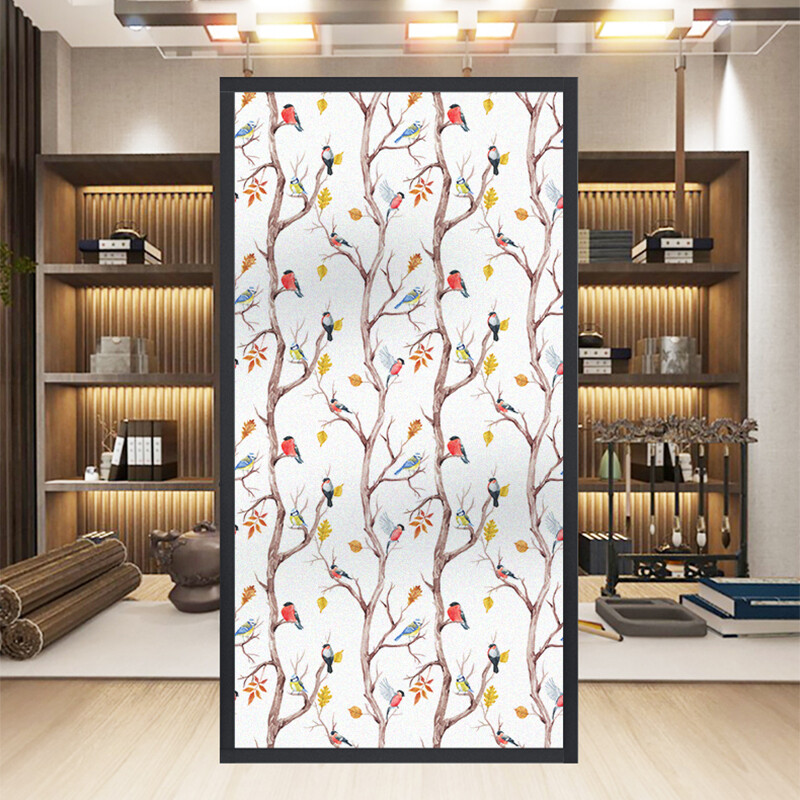 Chinese Style Classicl Window Decal Flower Birds Static Cling Stickers ...