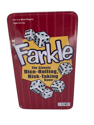 Farkle Classic Dice-Rolling, Risk-Taking Game Gift Metal Tin New Sealed ...