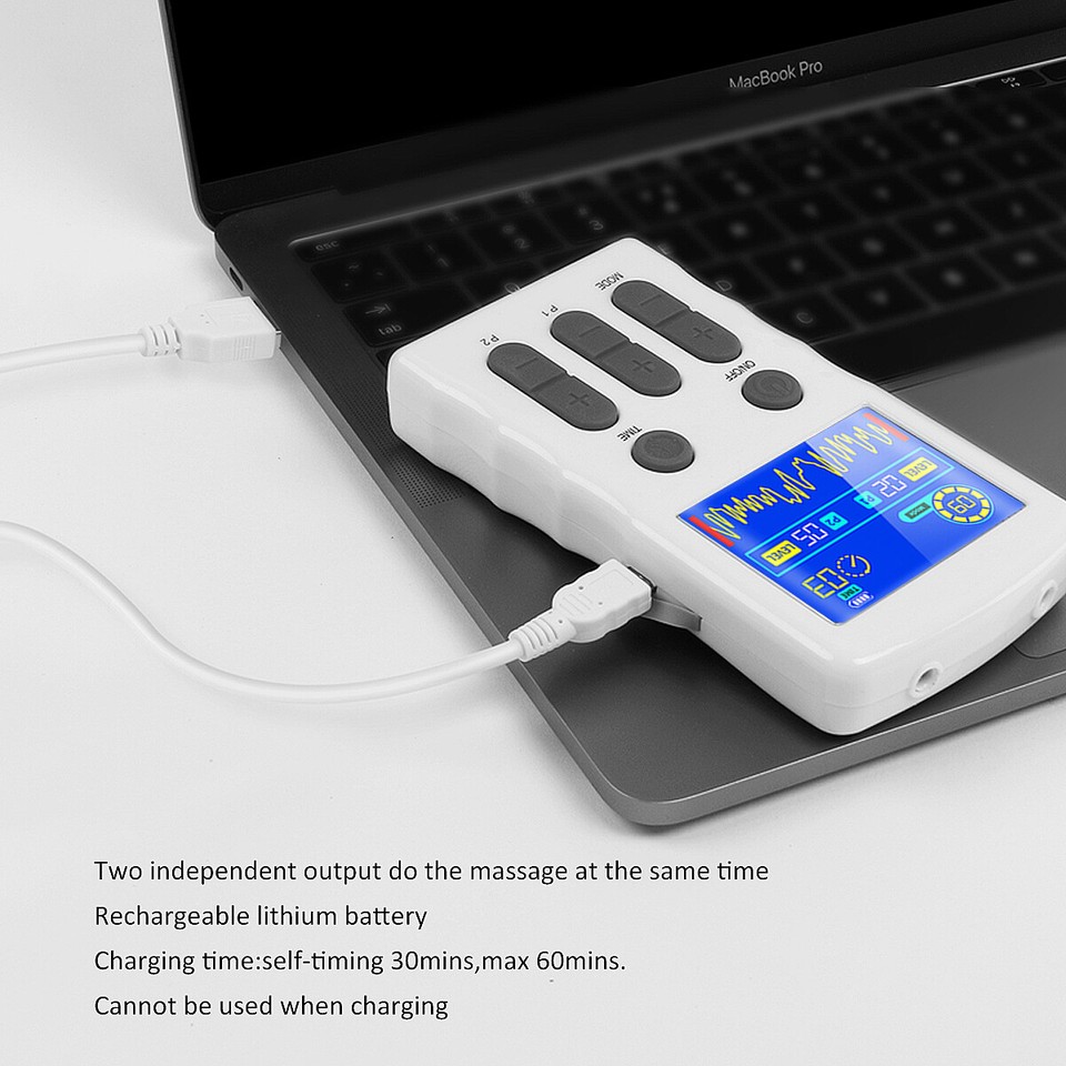 TENS Unit Machine EMS Pulse Back Massager Muscle Stimulator Pain Relief ...