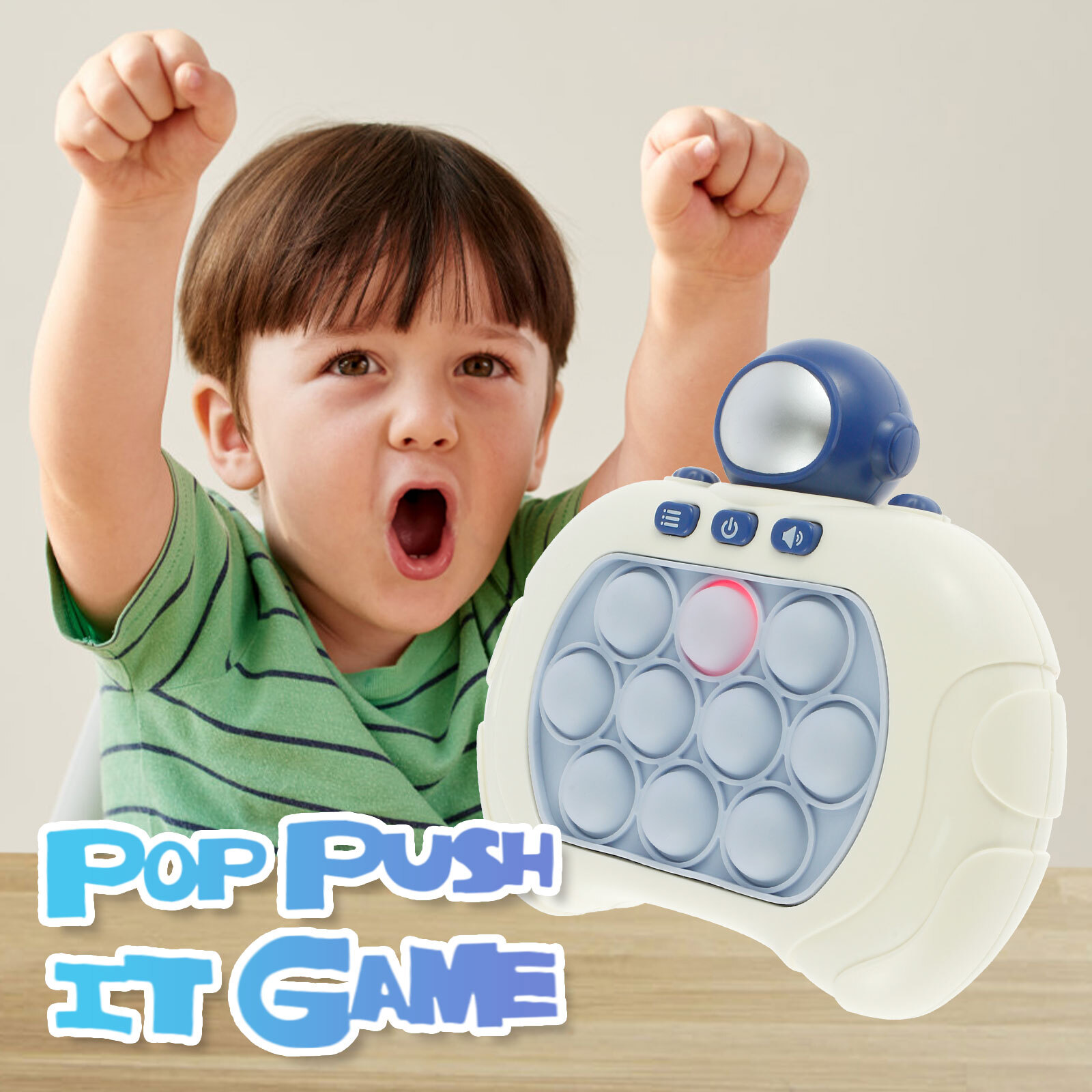 Push Pop Game Machine Light-Up Electric Push Pop Toy Battery Powered ...