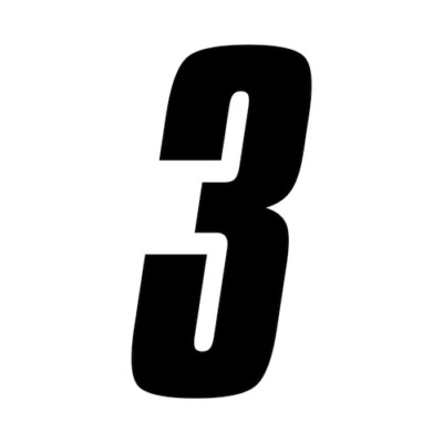4 inch tall Black Race Number 3 racing numbers decals off road dirt ...