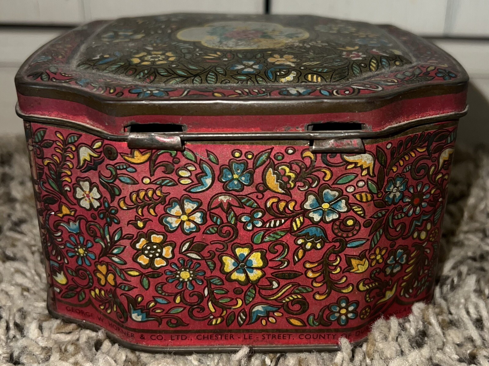 Vintage Old Collectible George W. Horner & Co. Ltd. Flower Litho Tin ...