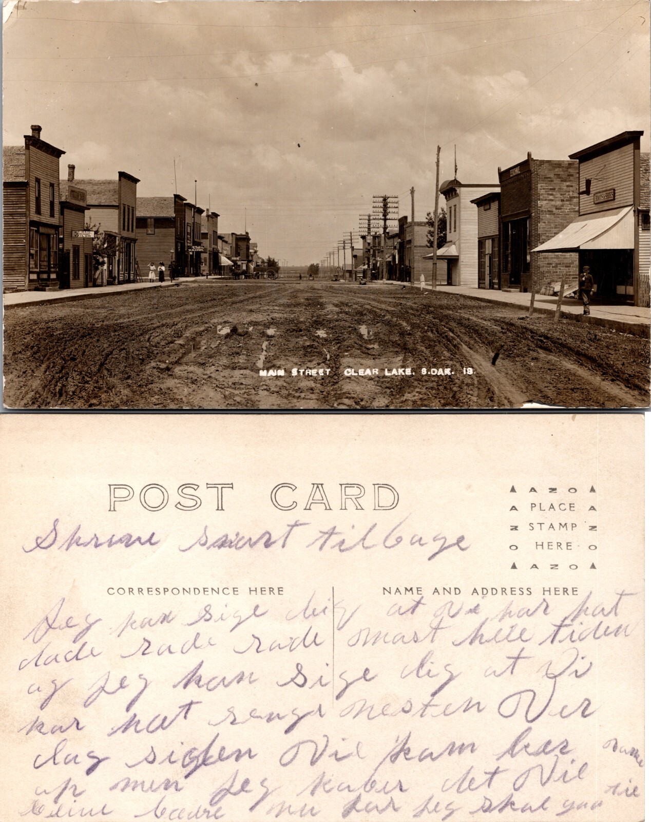 RPPC Main Street Clear Lake South Dakota SD Real Postcard | eBay