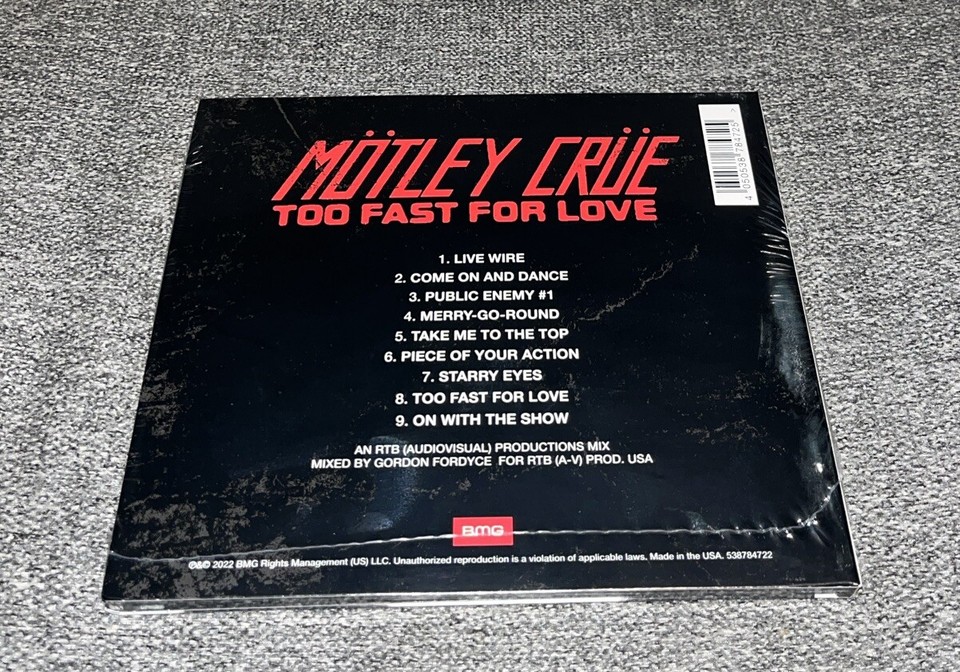 Too Fast For Love by Motley Crue (New CD) ⭐️Buy Any 3 Get 1 Free⭐️ ...