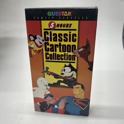 Classic Cartoon Collection 5 Hours VHS Video Tape Used Cartoon Questar ...