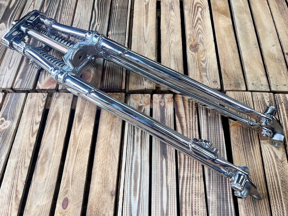 Antique Narrow Skinny Springer Forks Harley Bobber Chopper Chrome Big ...