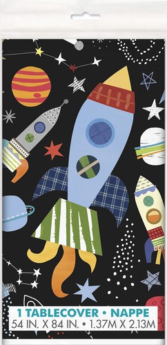 Outer Space Adventure Rectangular Plastic Table Cover (137cm x 213cm ...