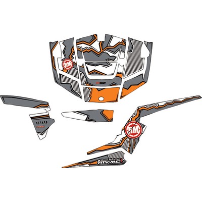 Attack Graphics QUAKE Complete UTV Graphics Kit Orange/Dark Grey/White ...