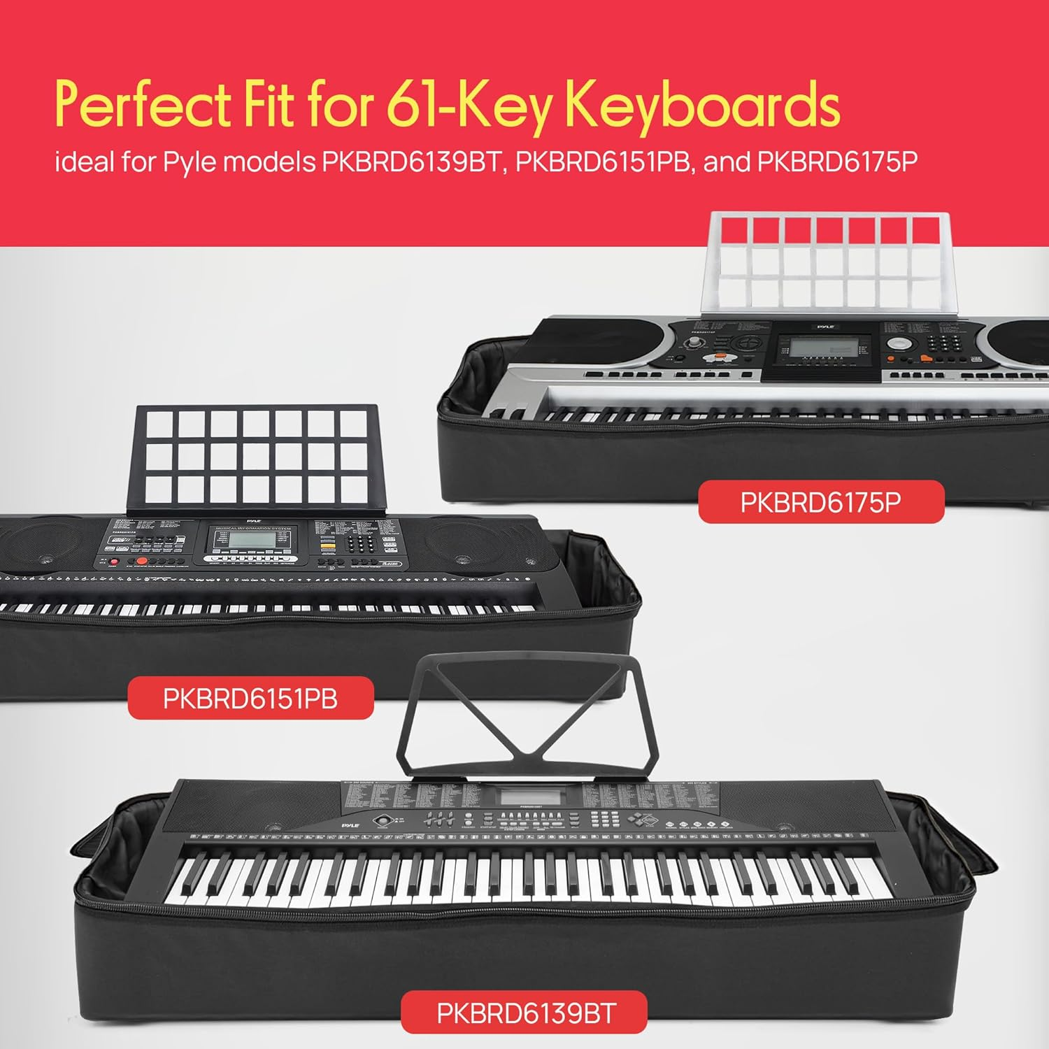 Pyle Keyboard Case, 61 Key Carrying Case Bag for Piano Keyboards ...