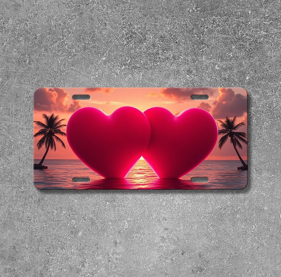 Lovely Love Hearts Graphic Your Name License Plate Custom Made ...