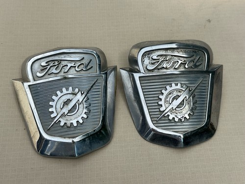 1961–1966 Ford Truck Crest Emblem Pair Vintage F-Series Hood/Body ...