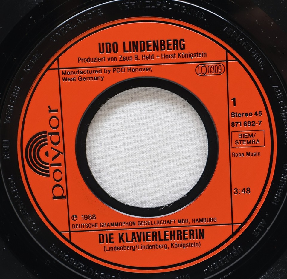 Udo Lindenberg Die Klavierlehrerin