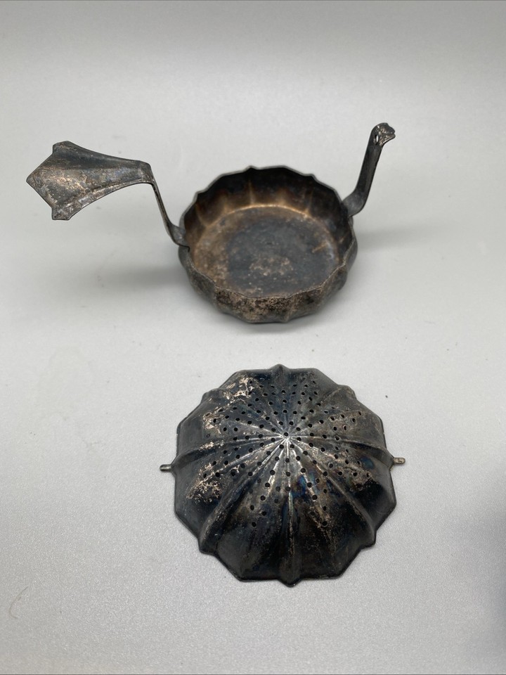 Vintage Tea Bag or Loose Tea Strainer, Silver Plate, Two-Piece Germany ...