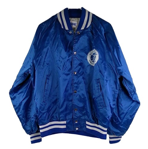 Vintage Bike Mens L Blue Goodyear Union City Snap Front Satin Lined ...