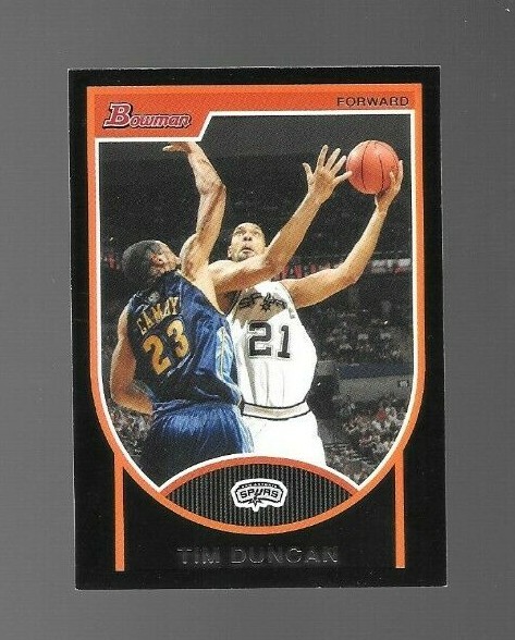 2007-08 Bowman Tim Duncan Card #21 Hall of Fame! San Antonio Spurs NM ...
