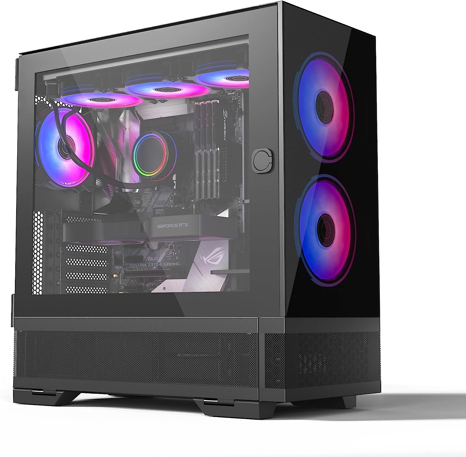 PC Gaming Computer Case ATX E-ATX, iONZ KZ-V, Tempered Glass Aether ...