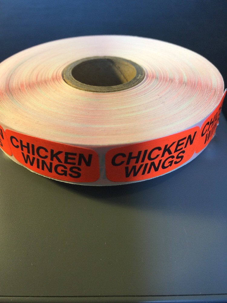 1000 each per roll Chicken Wings LABELS STICKERS | eBay