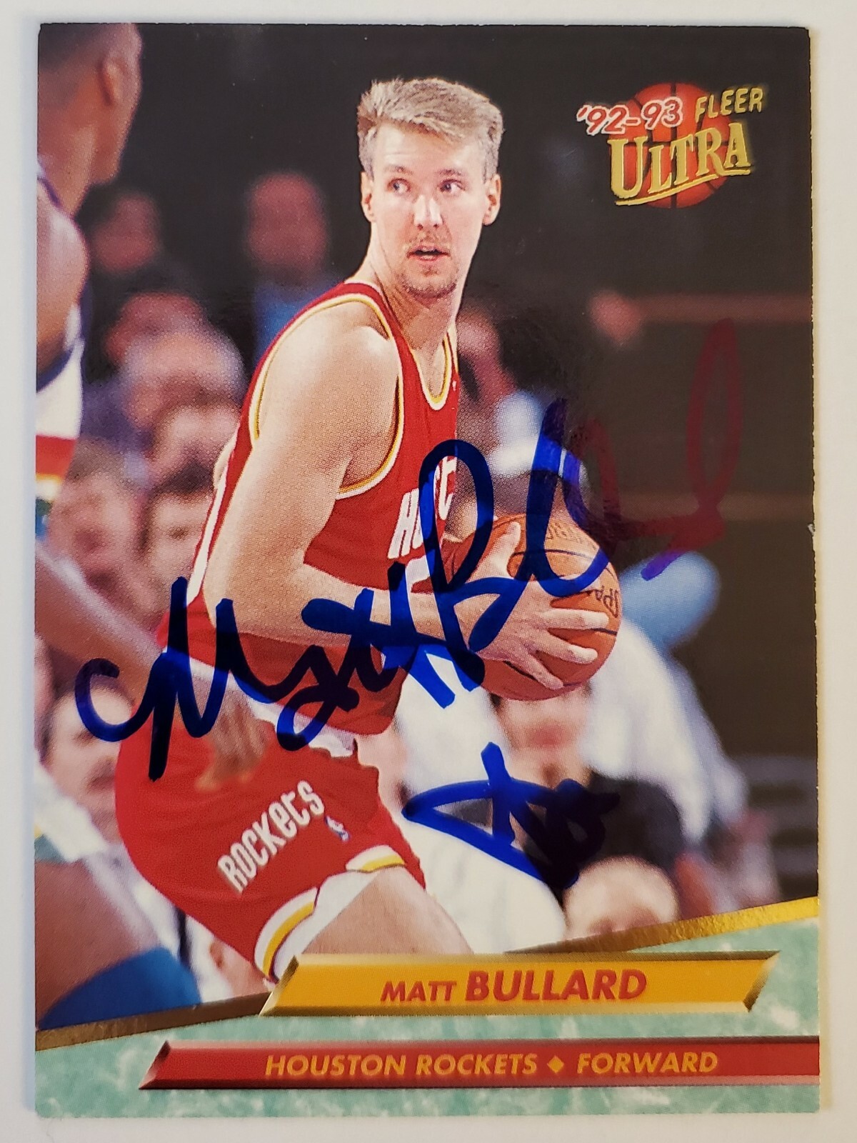 Matt Bullard Signed 1992-93 Fleer Ultra #268 Card Houston Rockets NBA ...