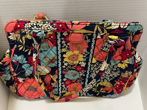 20011 Retired Vera Bradley Happy Snails Flower Satchel Purse Handbag 20011-retired-vera-bradley-happy-snails-flower-satchel-purse-handbag