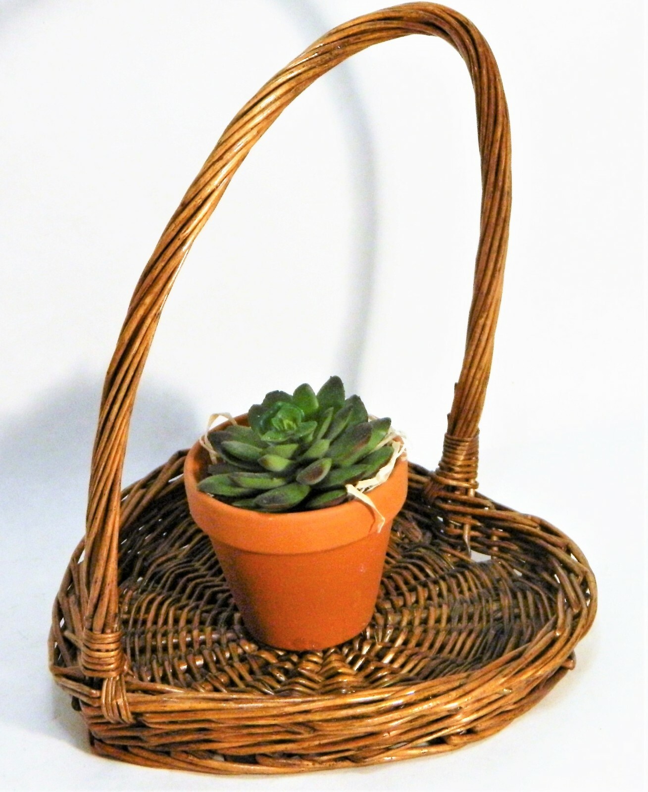 Heart Shape Wicker Basket Tray Woven Rattan with Handle | eBay