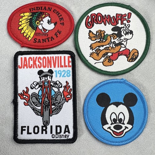 🔥 4 Disney Mickey Mouse Patch Disneyland Cartoon Embroidered Sew On ...