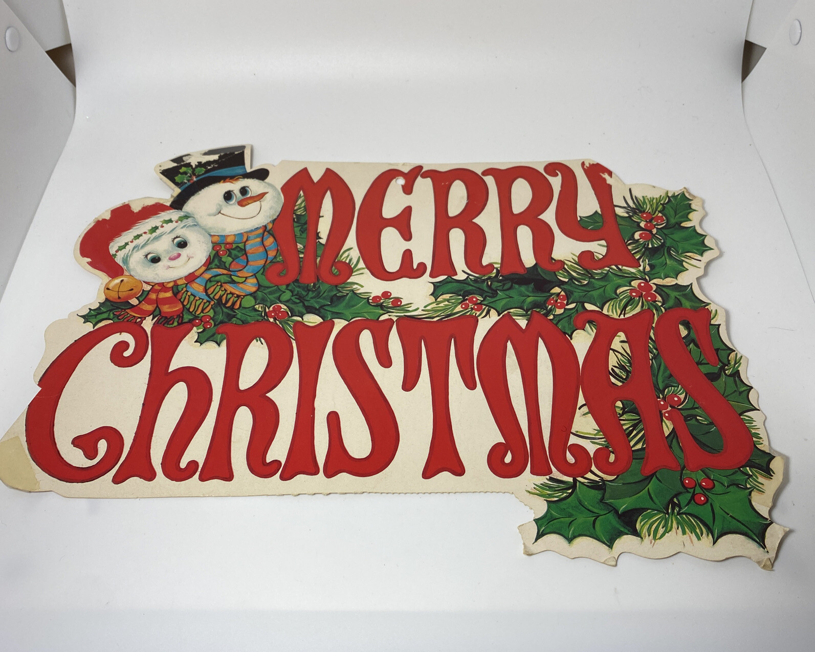 Lot of 4 Vintage Diecut Holiday Christmas Paper Decoration Huge Wreath ...