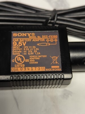 Genuine Sony DCC-FX160 Playstation 2 Slim Ps2 OEM Car Battery Adaptor ...