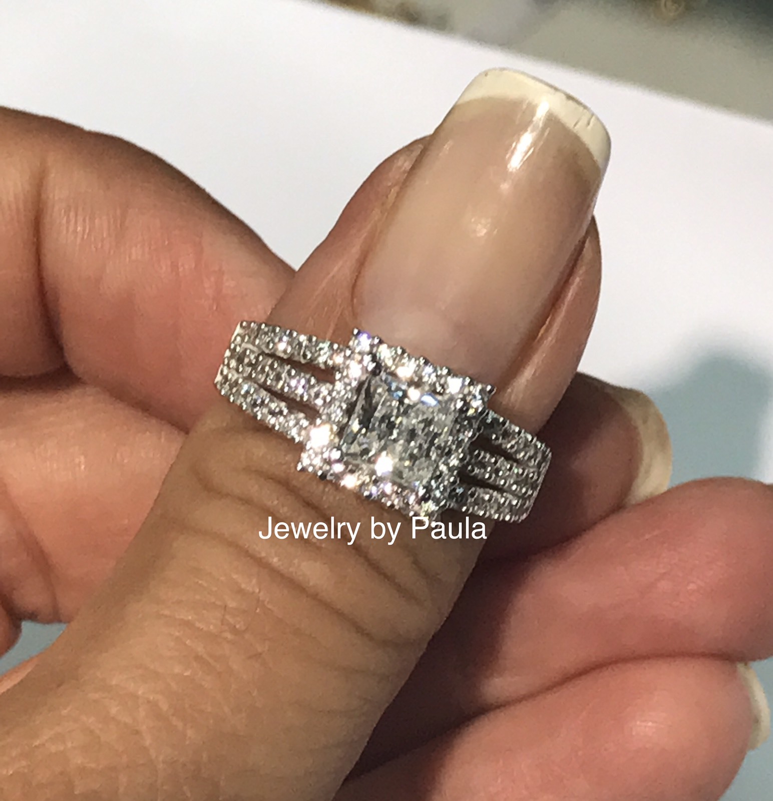 14k Solid Gold 2.5 Princess Cut Engagement Bridal Ring Lab Created ...