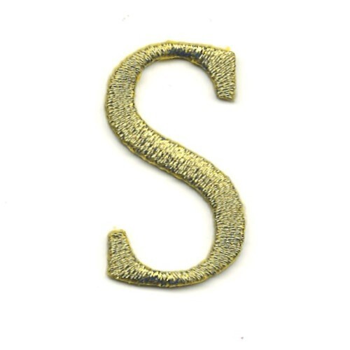 Metallic Gold Wire Letter S Patch Embroidered Iron on Sew on (1 3/16in ...