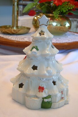 LENOX Season's Sparkle Ceramic CHRISTMAS TREE Color Changing Light Show ...