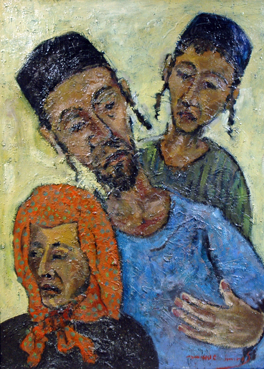 Jewish Children 20th Century Oil painting signed Artist Shaoul Smira ...