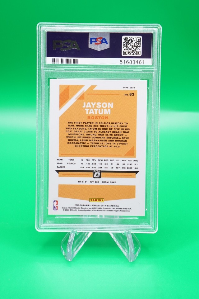 2019-20 Donruss Optic Base Hyper Pink #82 Jayson Tatum PSA 10 GEM MINT ...