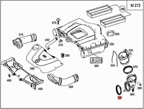Genuine MERCEDES Sprinter Mass air flow sensor to housing Gasket ...