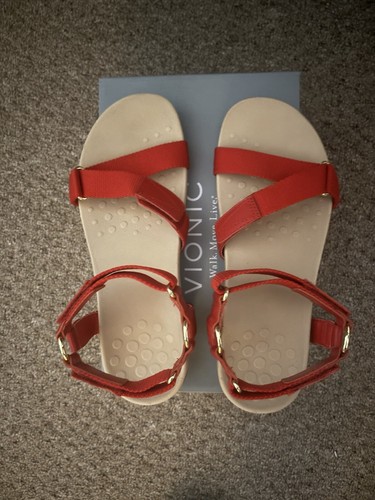 VIONIC CANDACE SANDAL, CHERRY RED, SIZE 9, NEW IN BOX | eBay