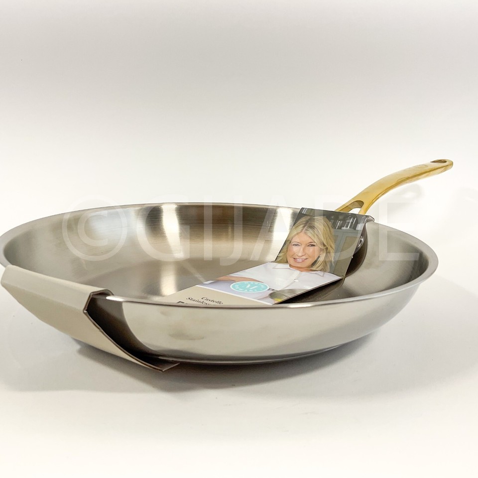 Martha Stewart Stainless Steel Heavy Duty Skillet Fry Pan 12 Inches New ...