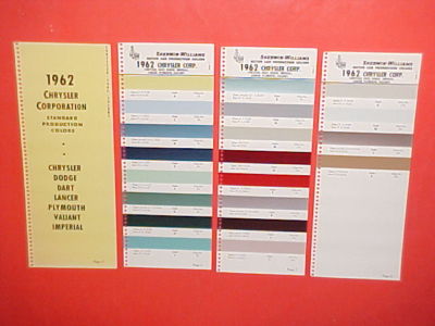 1962 CHRYSLER 300H IMPERIAL DODGE DART LANCER PLYMOUTH VALIANT PAINT ...