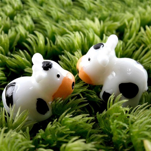 2X Cute Milk Cow Miniatures Fairy Garden Decorations Crafts Garden Home ...